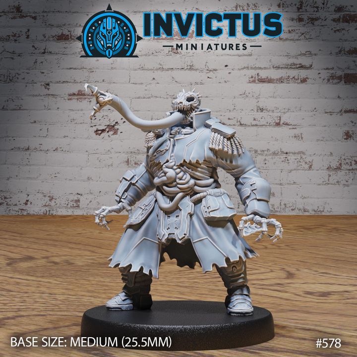 3D Printable Necro Parasite Captain / Alien Race Warrior / Infested Mind Master / Space Monster ...